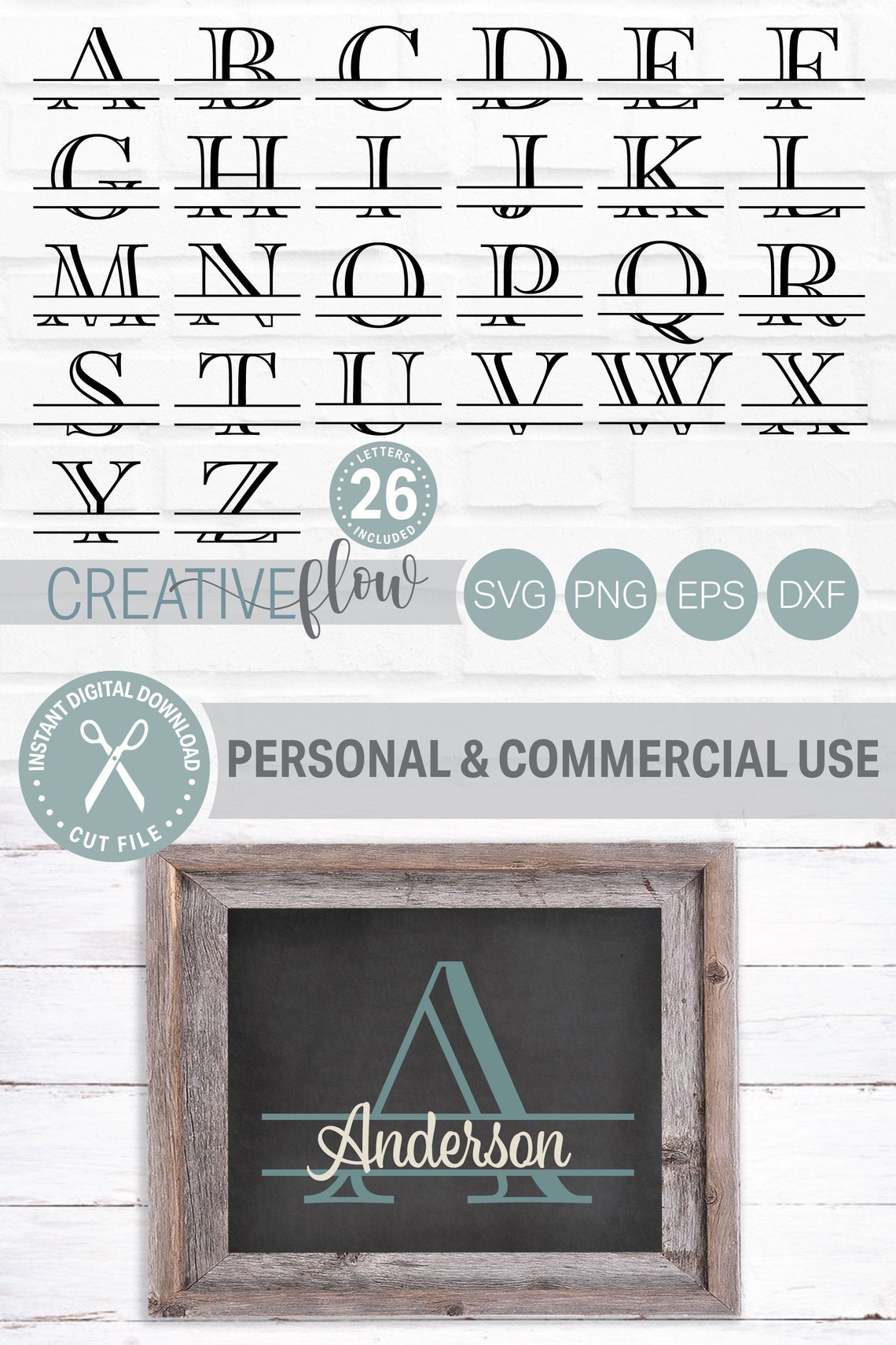 Split Monogram Svg Alphabet Letter Monogram Svg Popular | Etsy