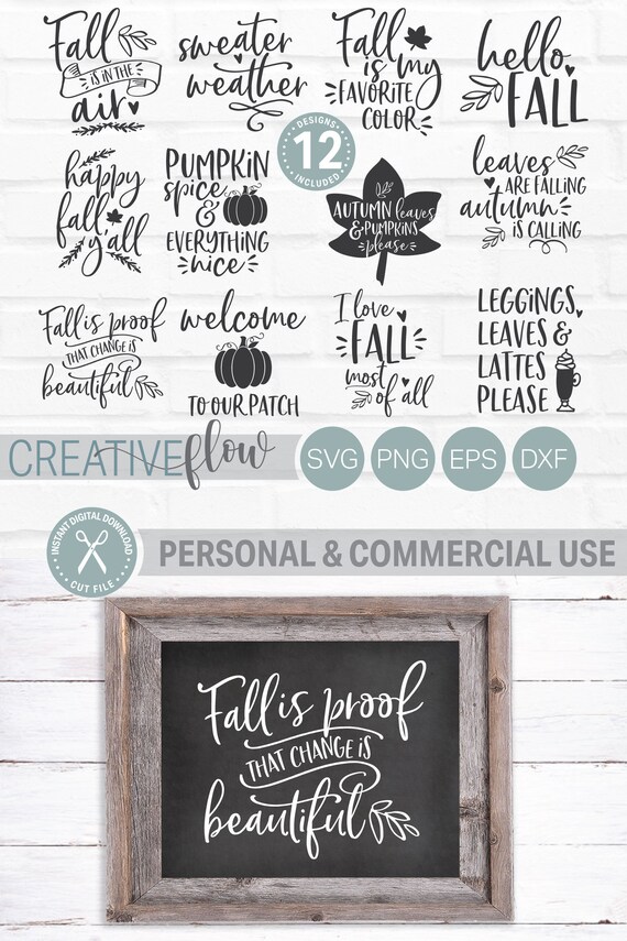Autumn Svg Fall Svg Bundle Fall Leaves Svg Hello Fall Svg | Etsy