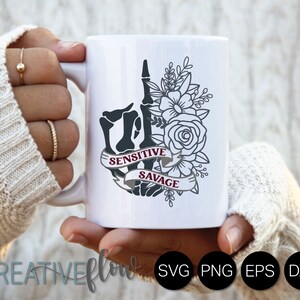 Skeleton SVG Sensitive Savage SVG Mental Health Svg Cut - Etsy