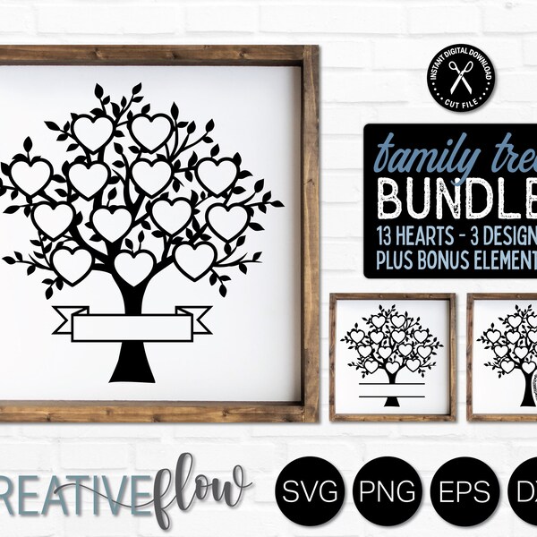 13 Name Family Tree Svg - Etsy