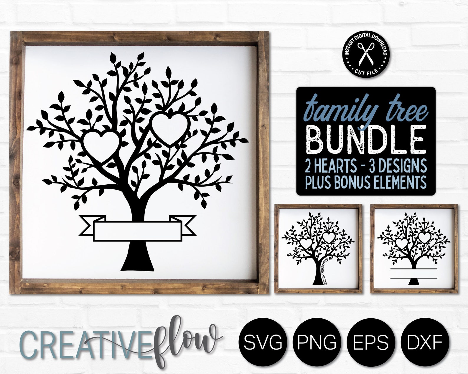 Family Tree SVG Bundle 2 Hearts Wedding Sign SVG Split - Etsy