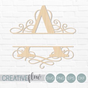 Split Monogram Svg Letter Alphabet Initial Font Monogram Cut Files for ...