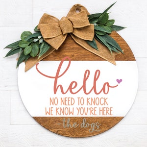 Funny Dog Door Hanger SVG Bundle Paw Print Welcome Svg for Dog Mom ...