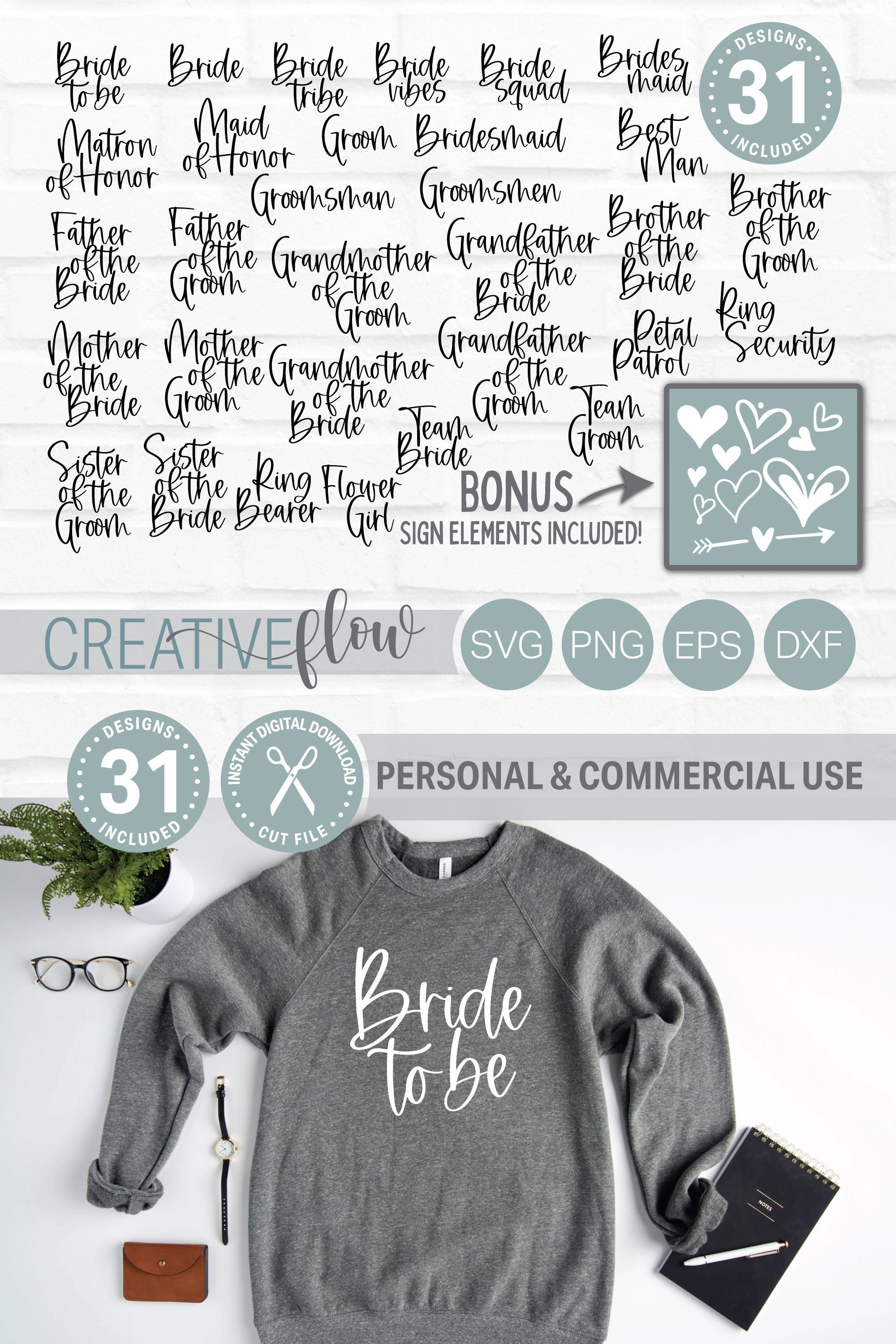 Bride SVG Bridal Party SVG Bundle for Wedding Party Groom - Etsy