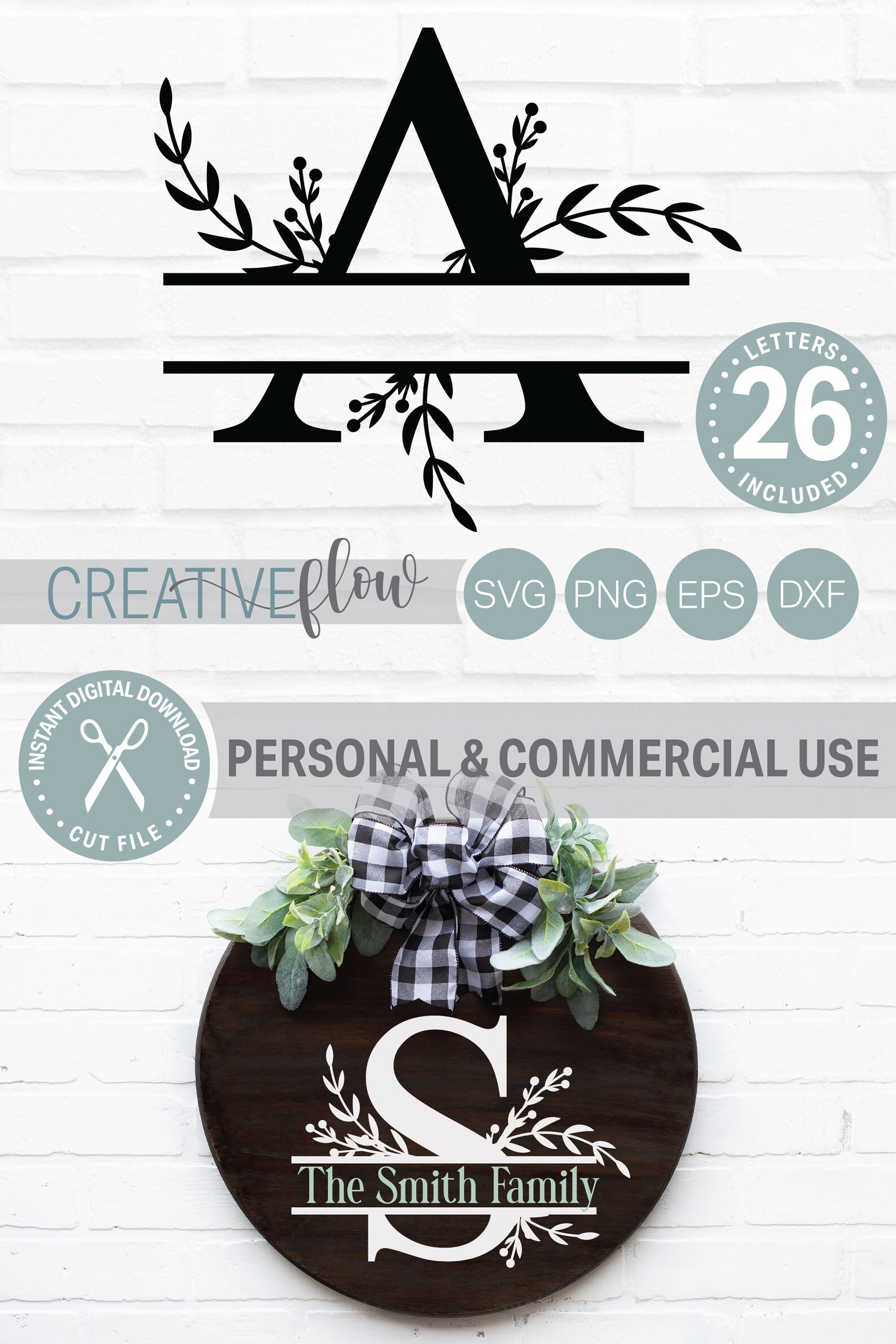 Split Monogram Svg Letter Alphabet Initial Font Monogram - Etsy