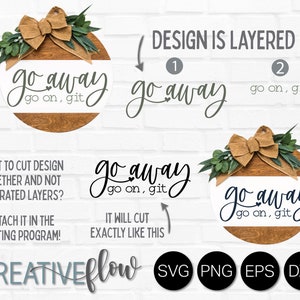 Sarcastic Go Away Go On, Git Door Hanger SVG for Welcome Mat, Doormat ...