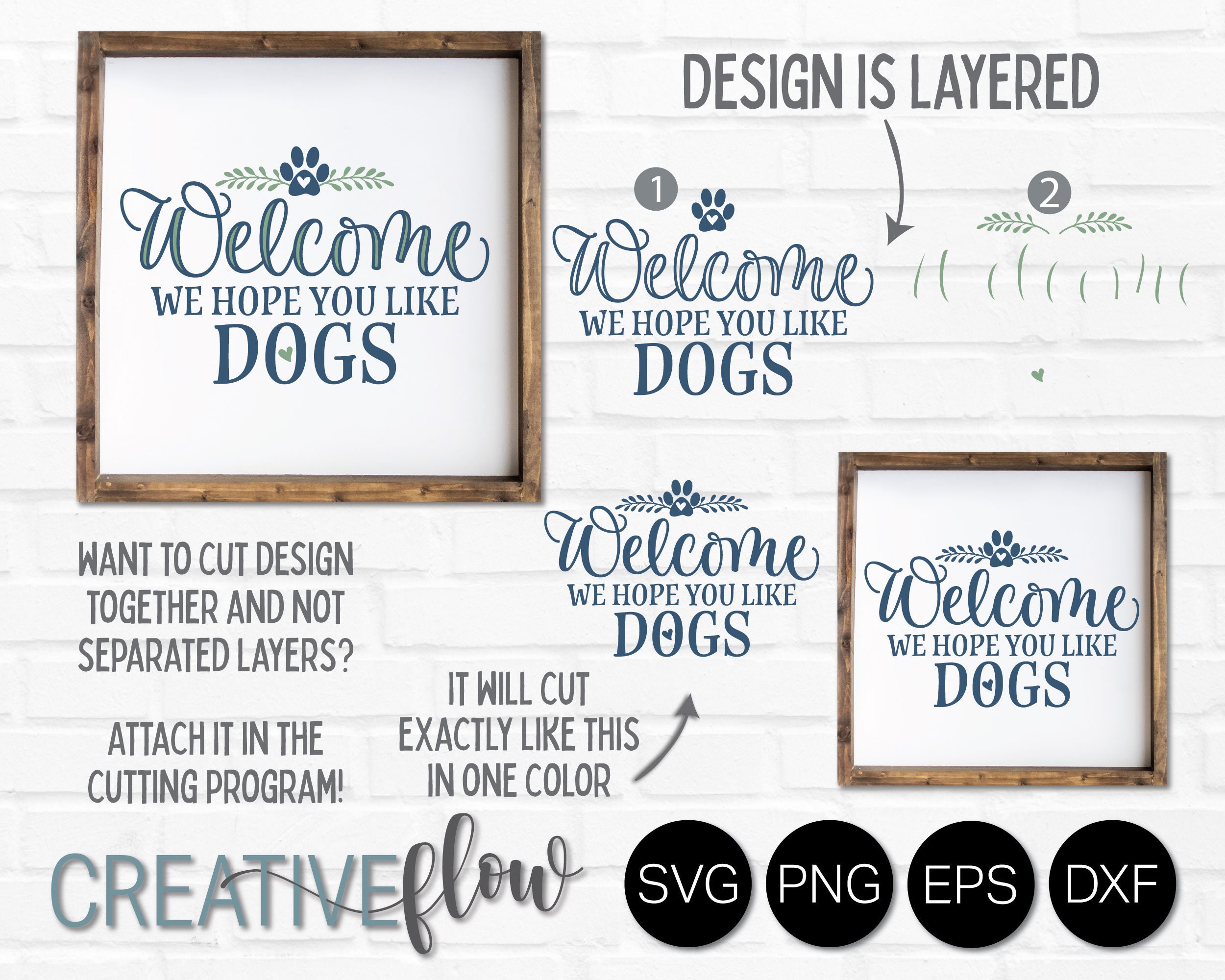 Welcome Sign SVG Welcome Svg We Hope You Like Dogs for Round - Etsy