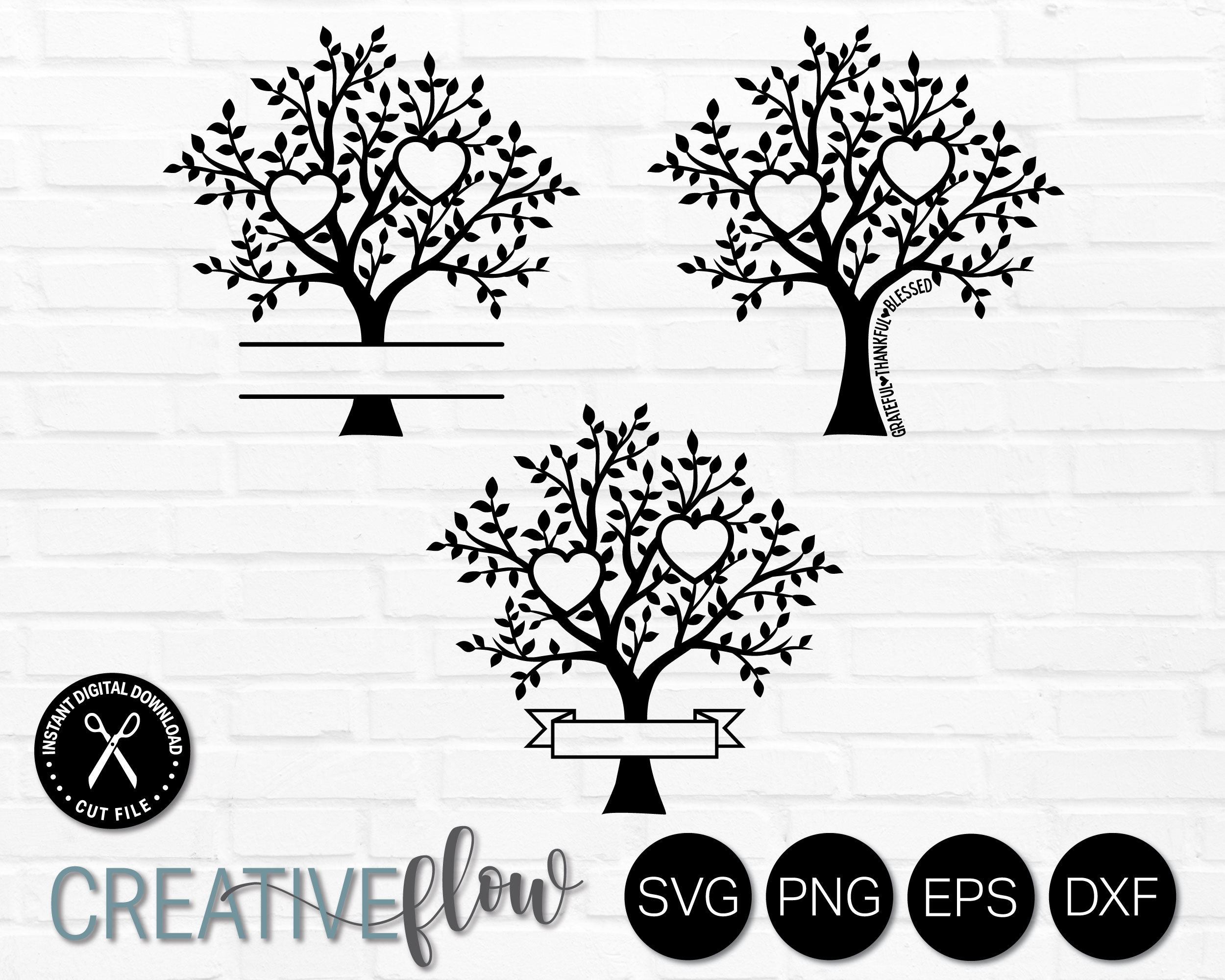 Family Tree SVG Bundle 2 Hearts Wedding Sign SVG Split - Etsy
