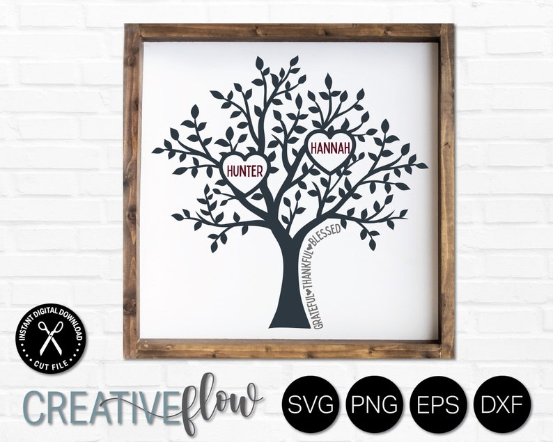 Family Tree SVG Bundle 2 Hearts Wedding Sign SVG Split - Etsy