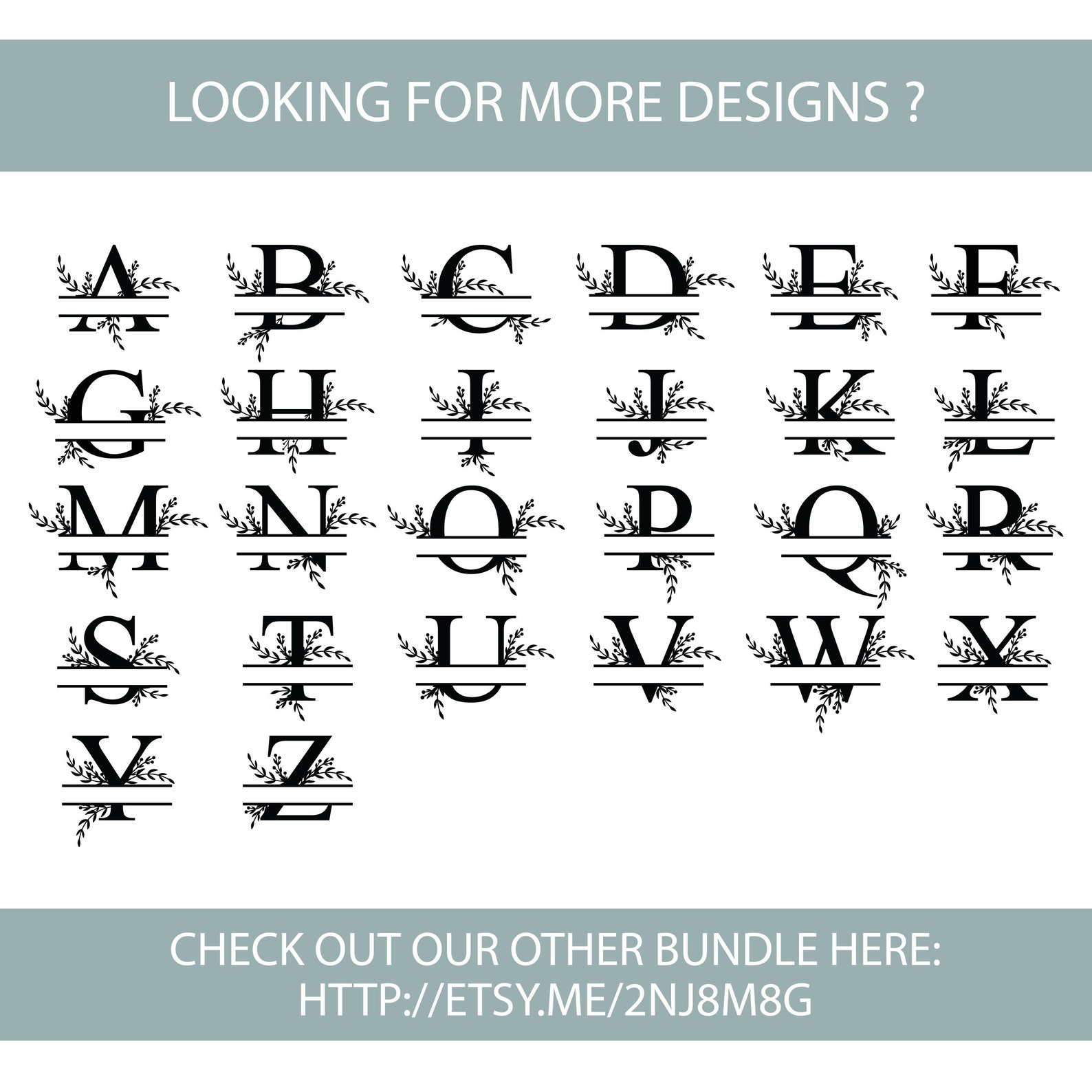 Split Monogram Svg Alphabet Letter Monogram Svg Popular - Etsy
