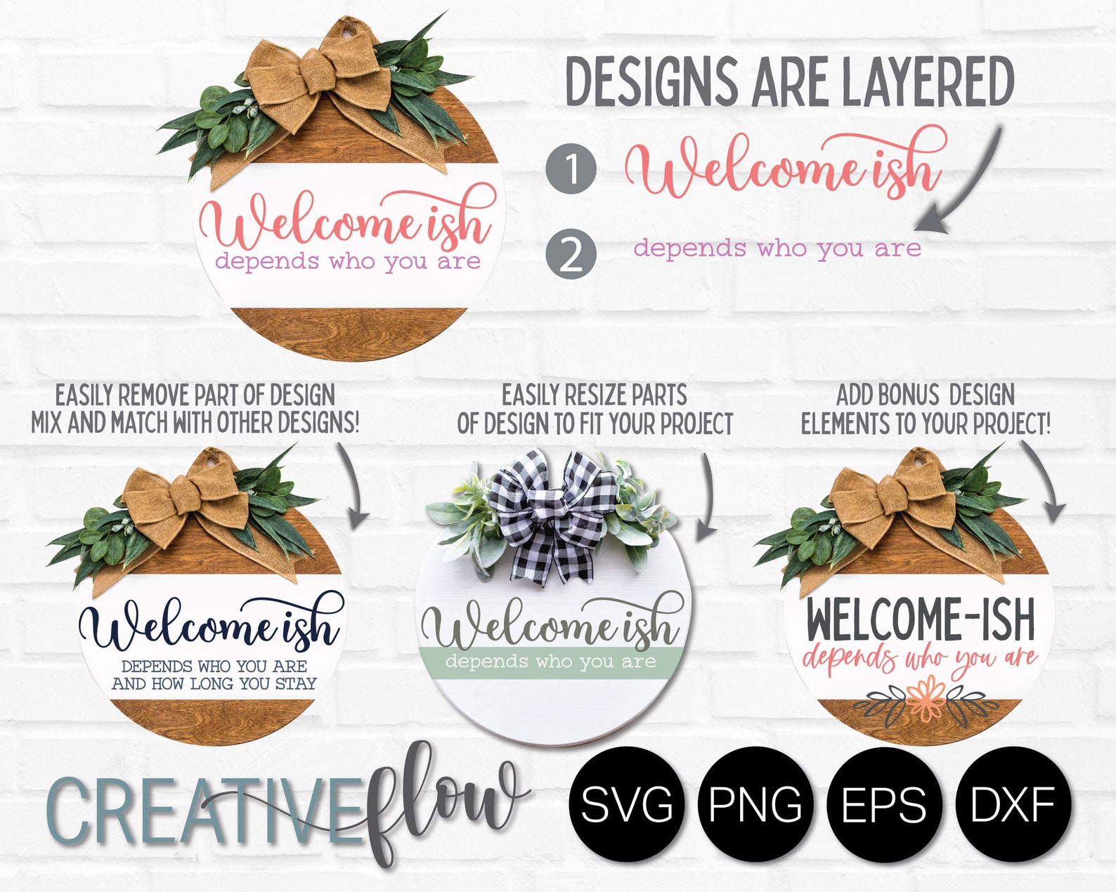 Welcome-ish Svg Bundle Farmhouse Welcome Sign Svg Front Door - Etsy