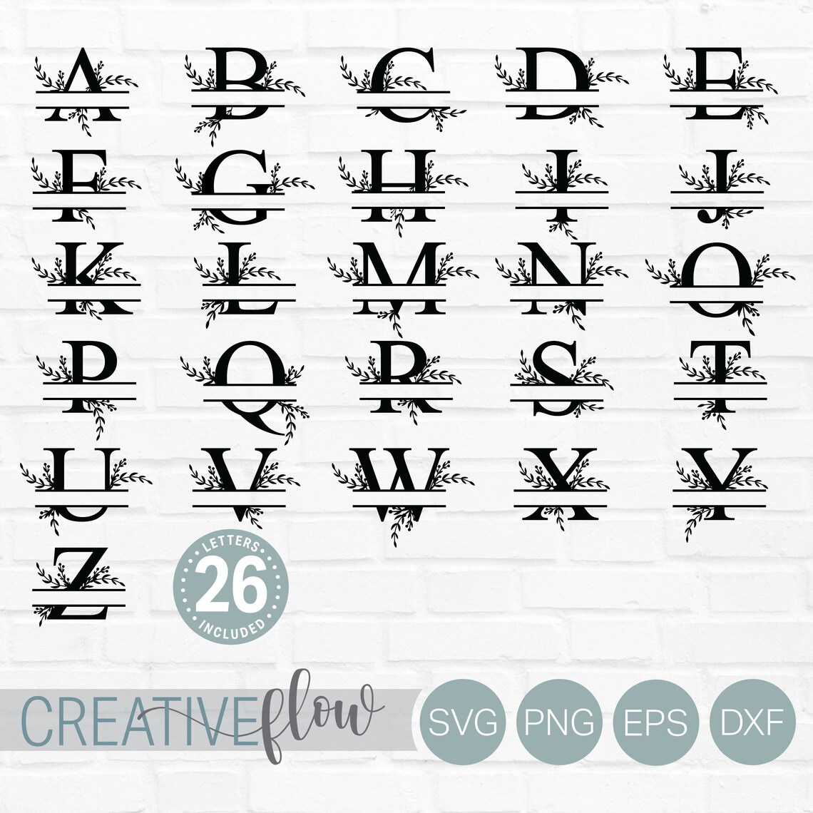 Split Monogram Svg Letter Alphabet Initial Font Monogram - Etsy
