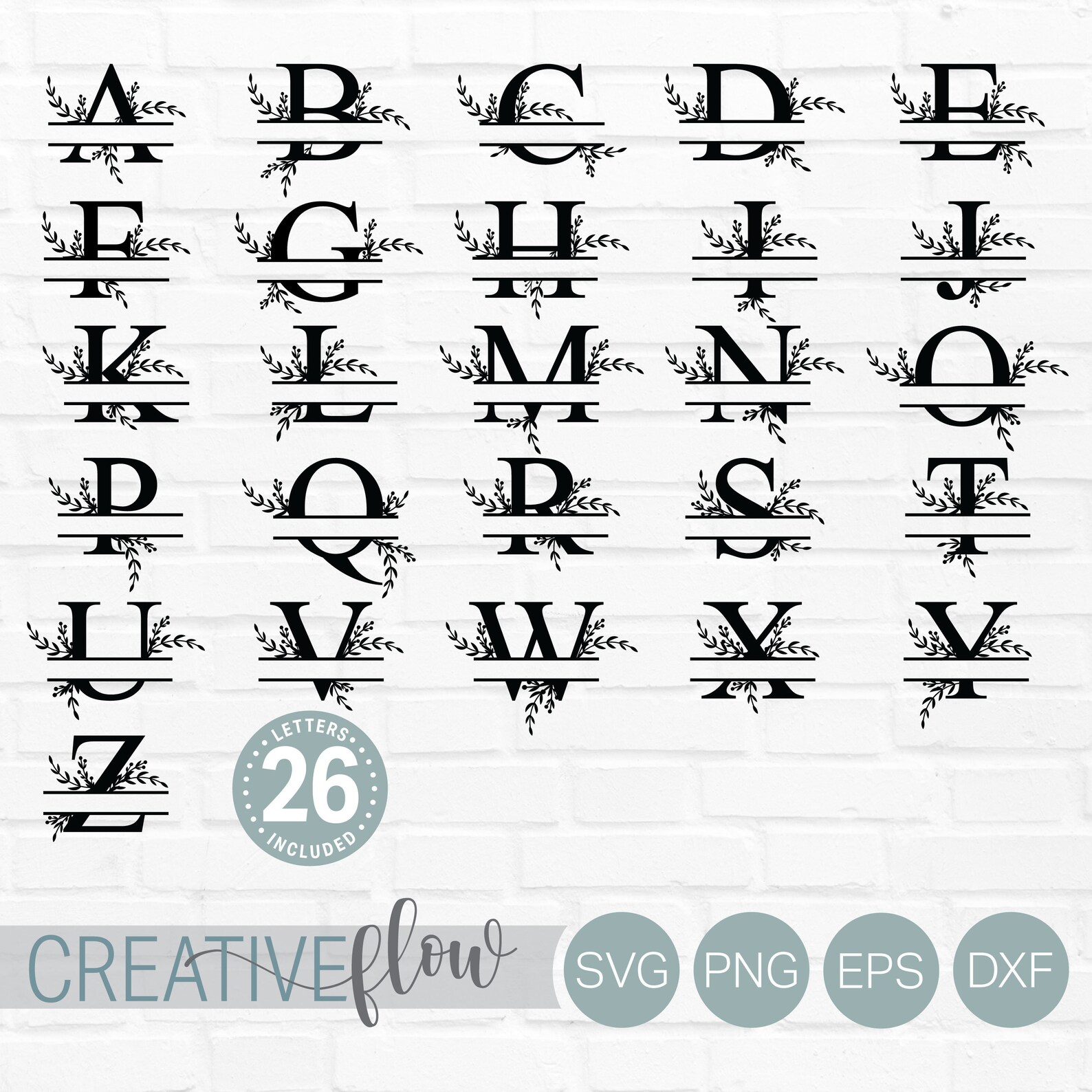Split Monogram Svg Letter Alphabet Initial Font Monogram - Etsy