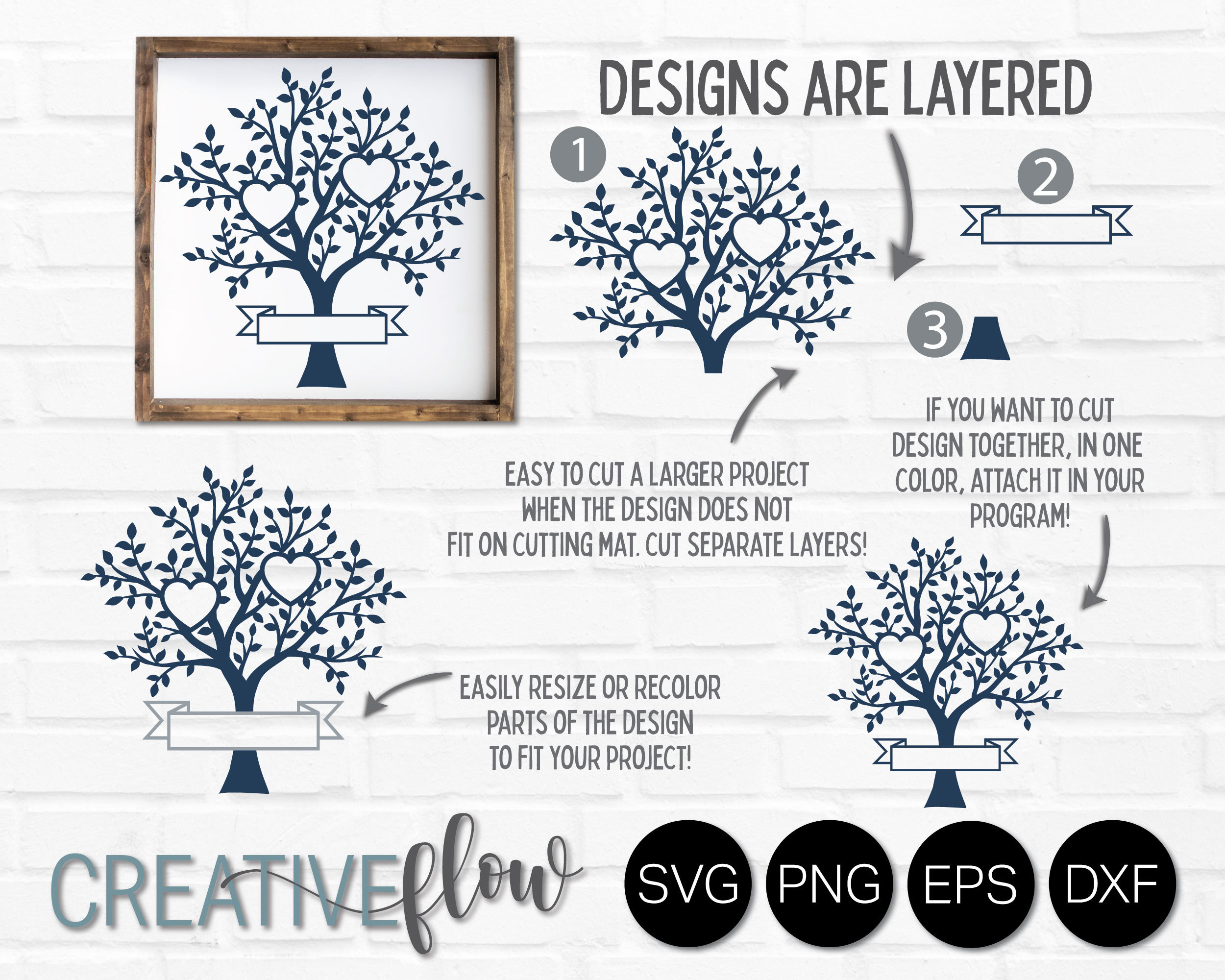 Family Tree SVG Bundle 2 Hearts Wedding Sign SVG Split - Etsy