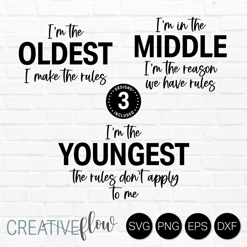 Im the Oldest Child I Make the Rules SVG Middle Youngest - Etsy