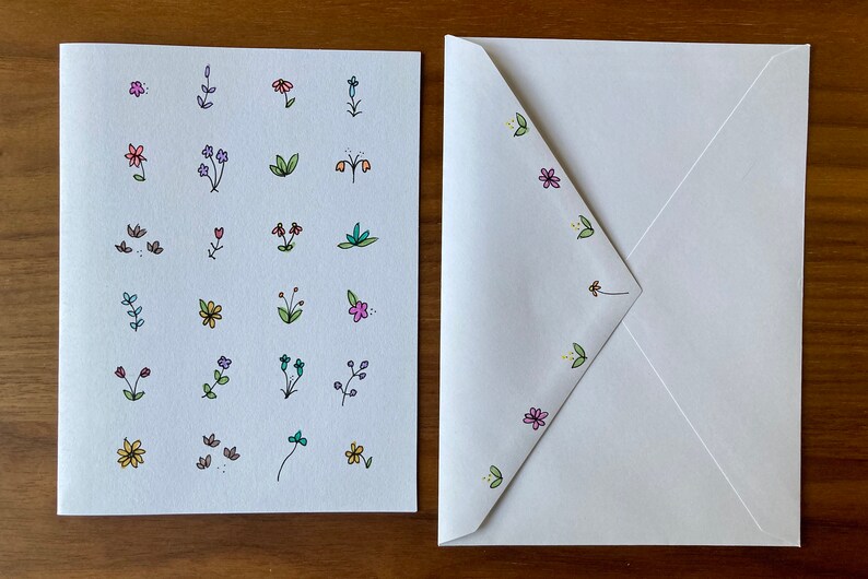 Floral Grid Card Envelope - Etsy
