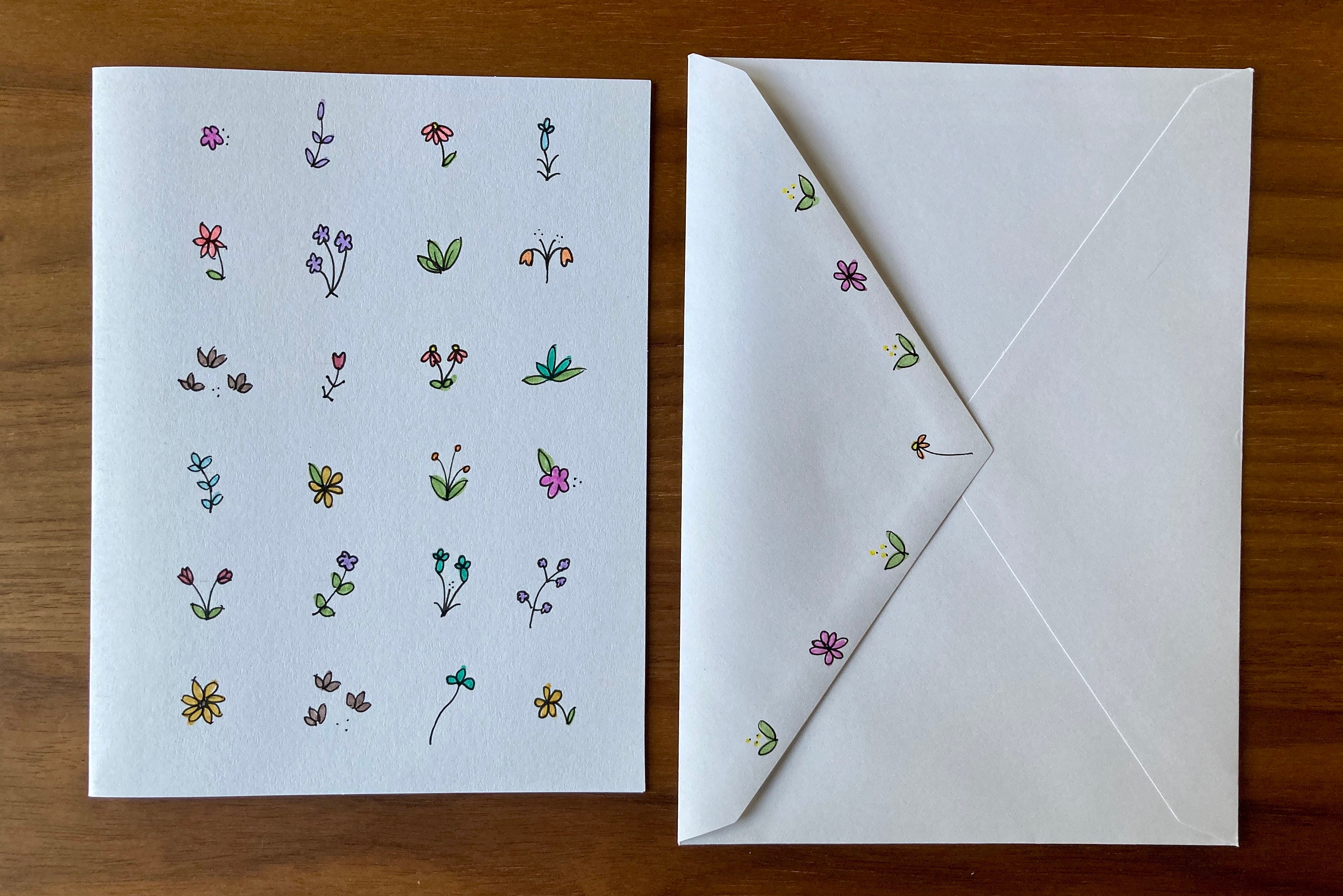 Floral Grid Card Envelope - Etsy