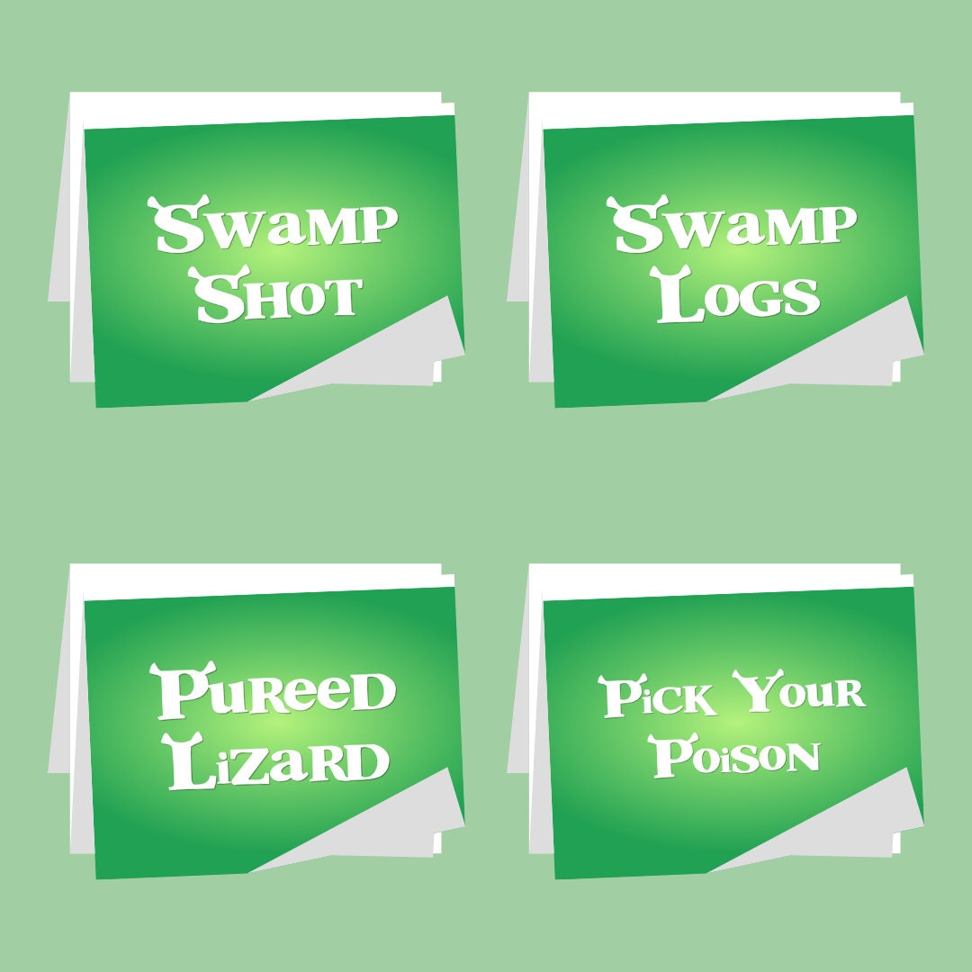 Ogre Food Labels Printable: Swamp Party Decorations (digital Download ...
