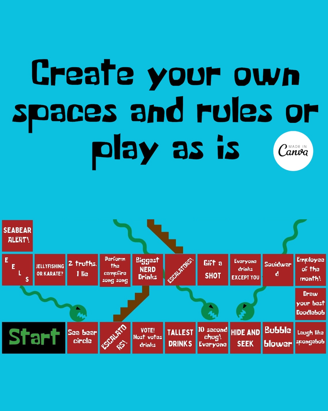 Drunken Eels & Escalators Game: Adult Drinking Board Game (digital ...