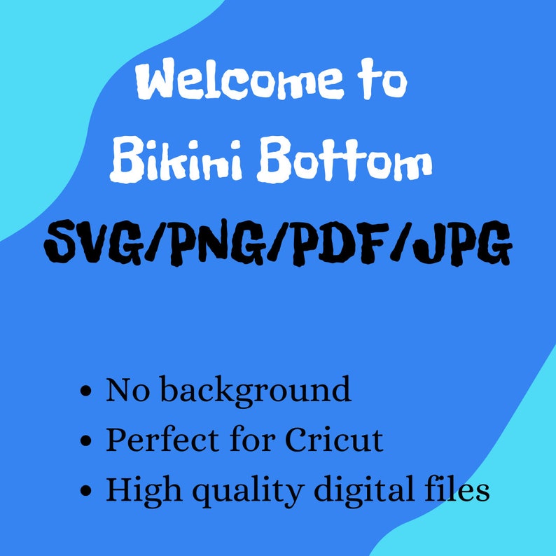 Welcome to Bikini Bottom SVG Cartoon Font Digital Download - Etsy Australia