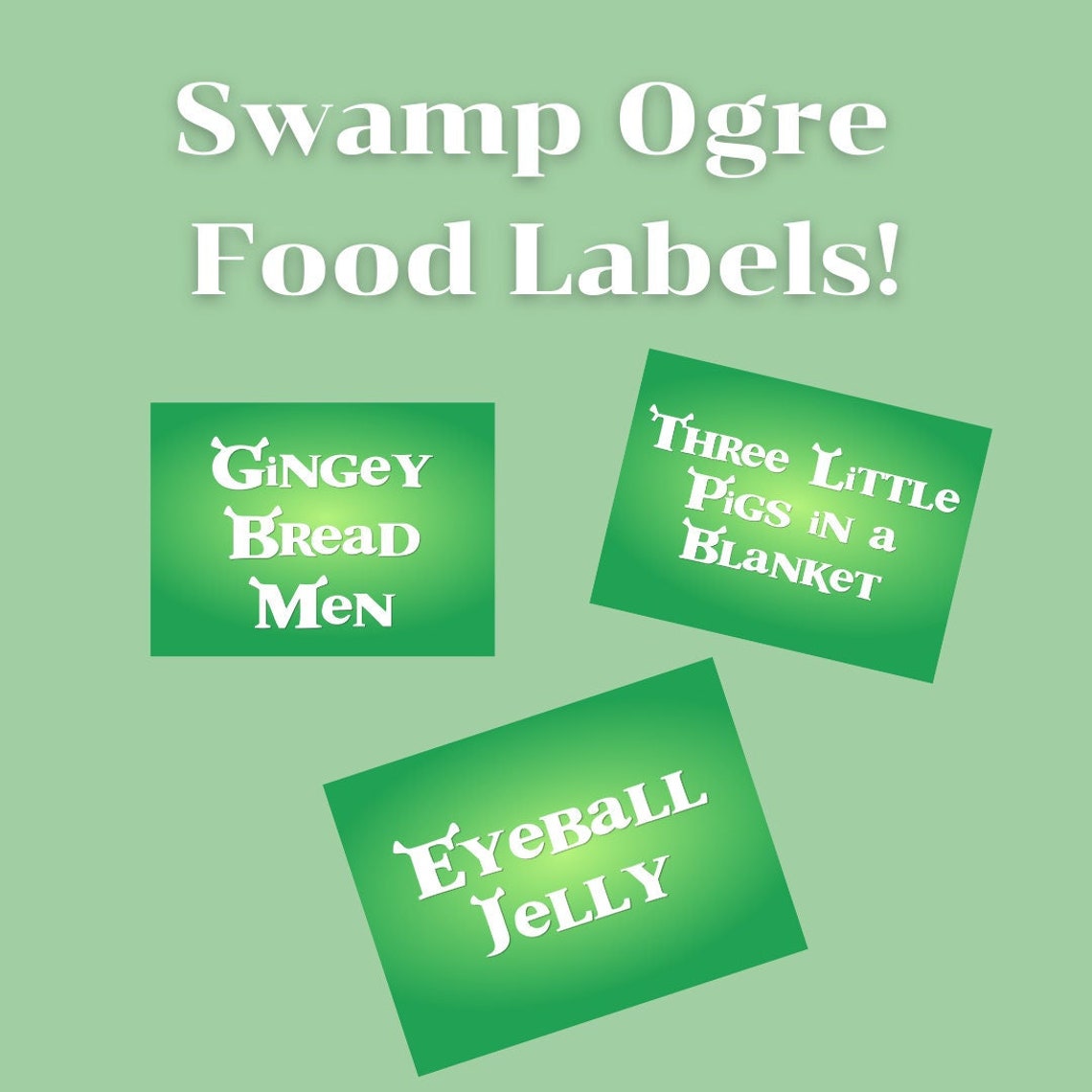 Ogre Food Labels Printable: Swamp Party Decorations (digital Download ...