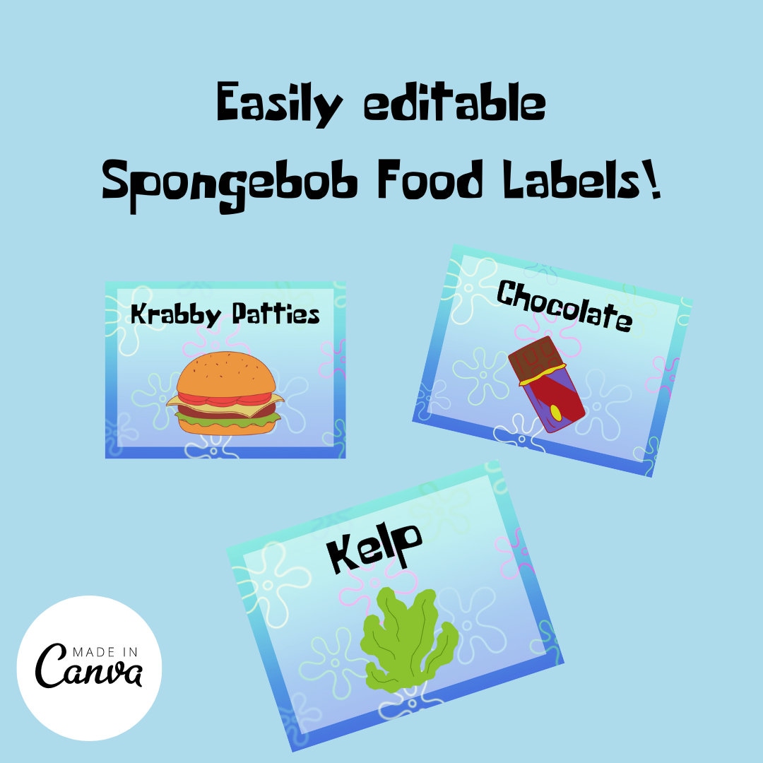 Cartoon Under the Sea Food Labels: Printable Party Decorations (digital ...