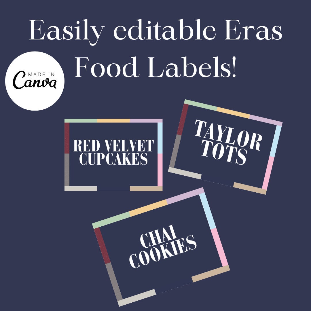 Eras Tour Food Labels Elevate Your Event With Taylor Swift Vibes ...