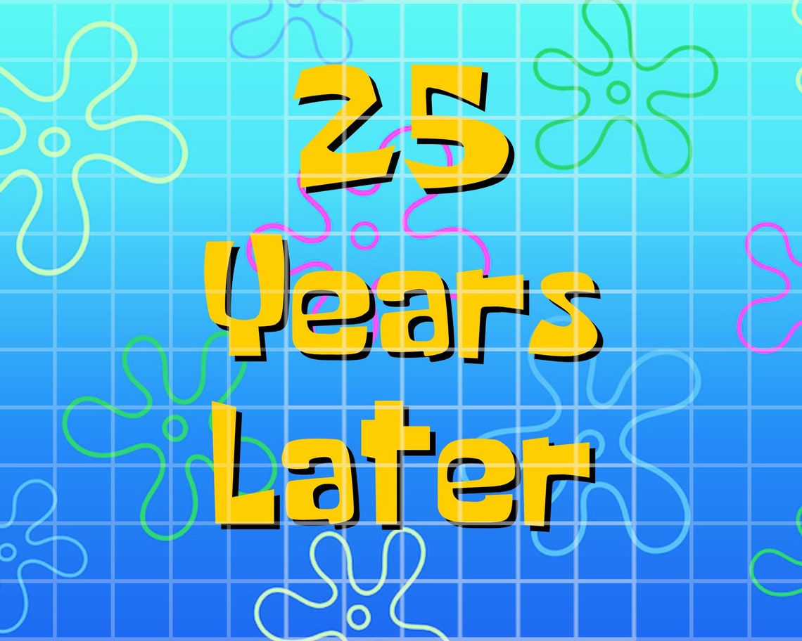 Cartoon 25 Years Later Poster - Nostalgic Artwork Celebrating Bikini ...