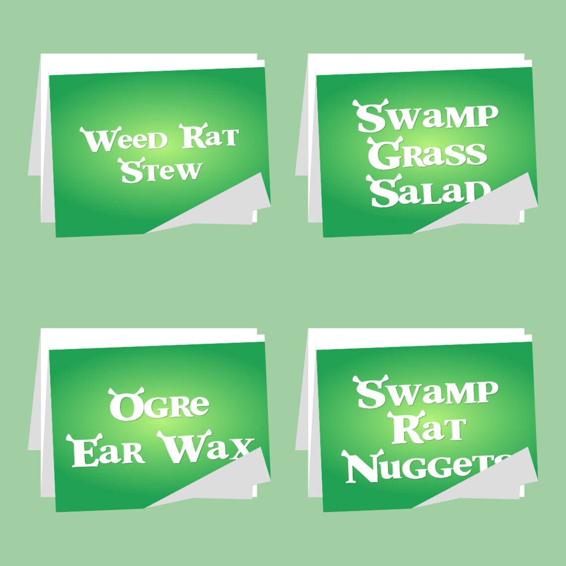 Ogre Food Labels Printable: Swamp Party Decorations (digital Download ...