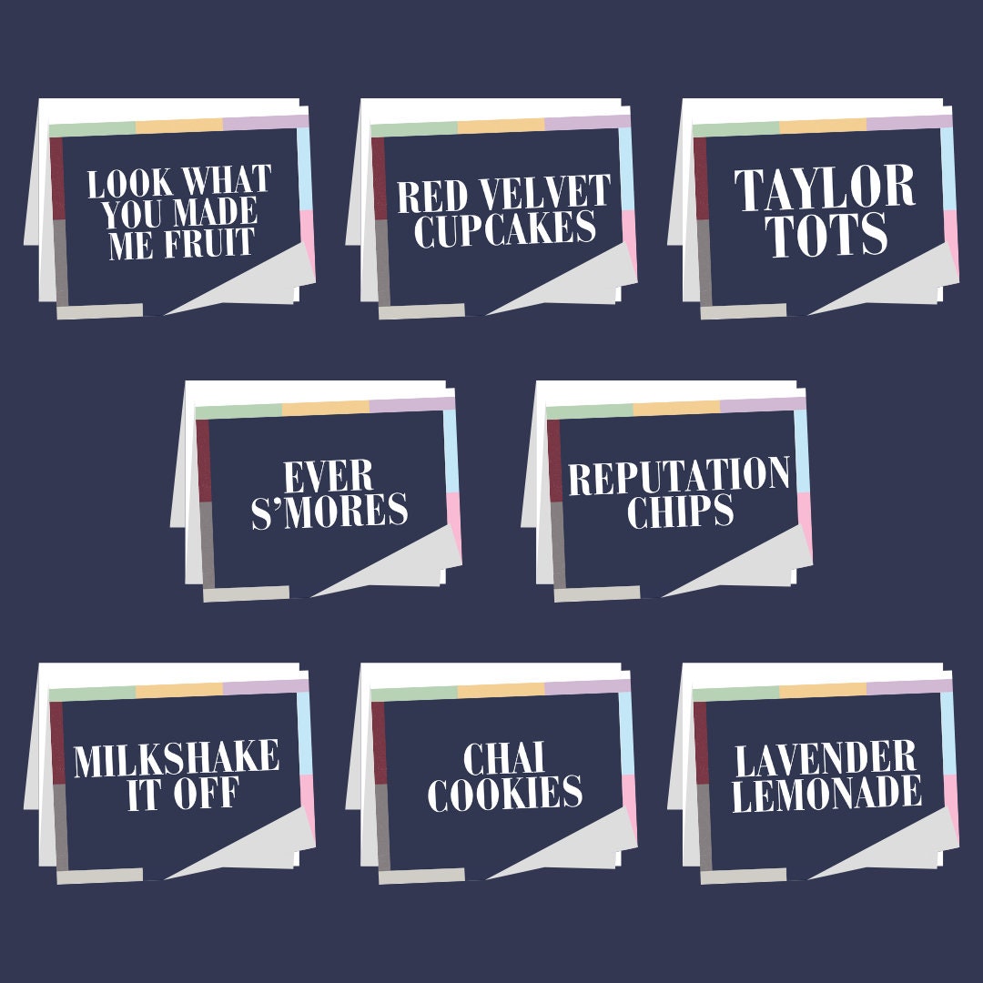 Eras Tour Food Labels Elevate Your Event With Taylor Swift Vibes ...