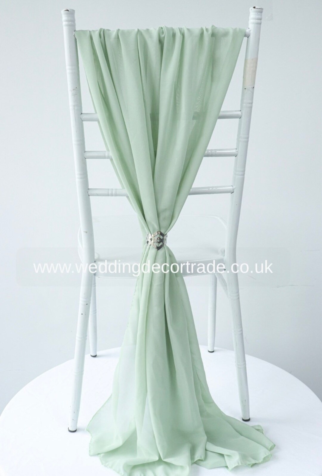 Sage Green Chiffon Vertical Drop / Chiffon Wedding Chair Sash / Chair ...