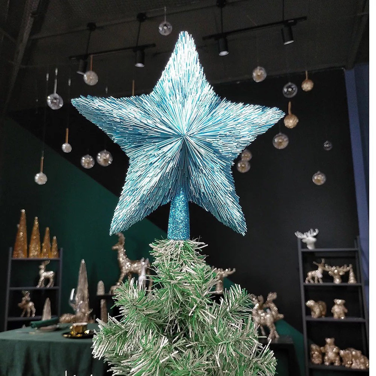 Large Blue Christmas Tree Topper Luxury Christmas Tree Star - Etsy