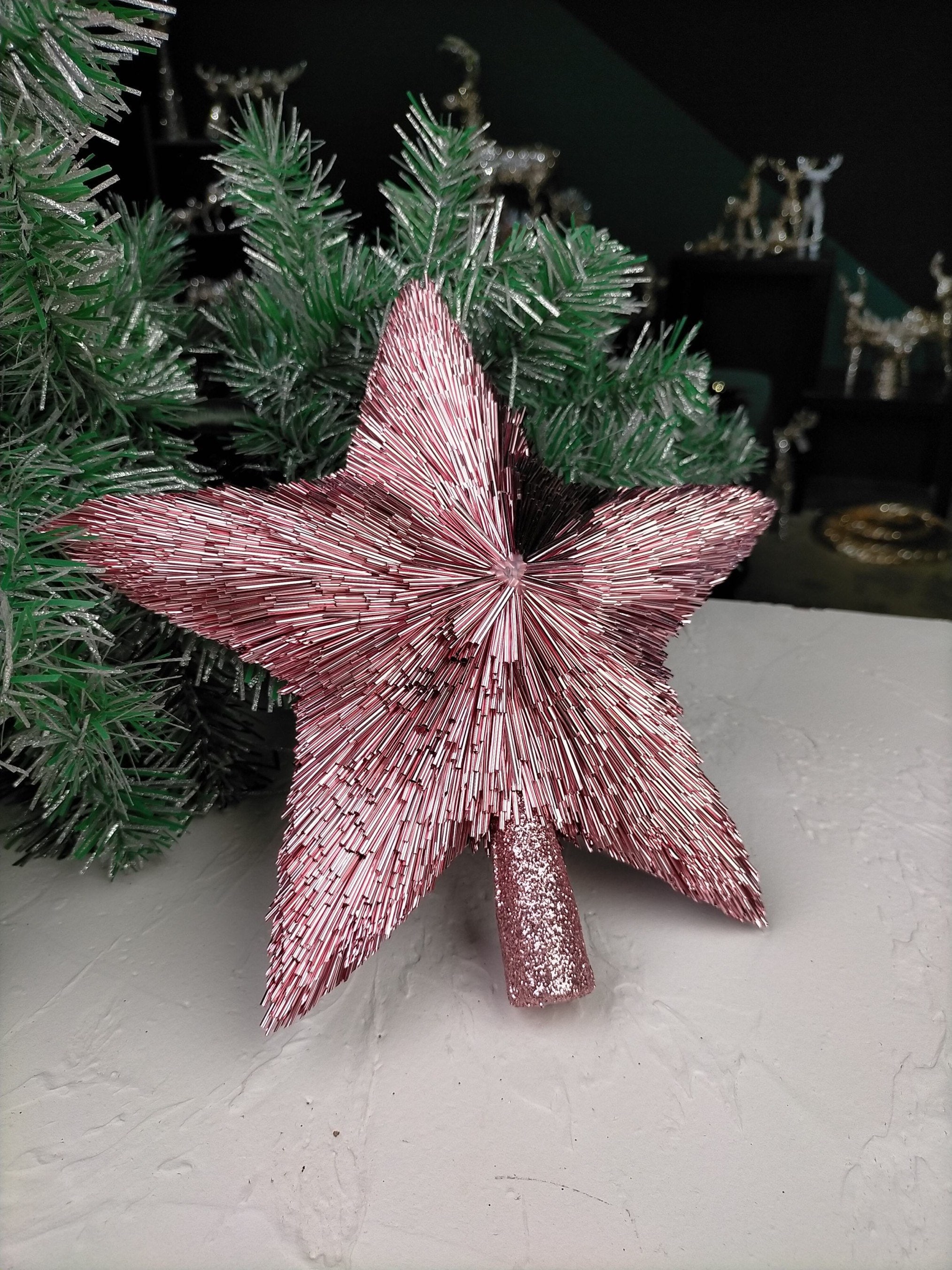 Large Pink Christmas Tree Topper Luxury Christmas Tree Star - Etsy