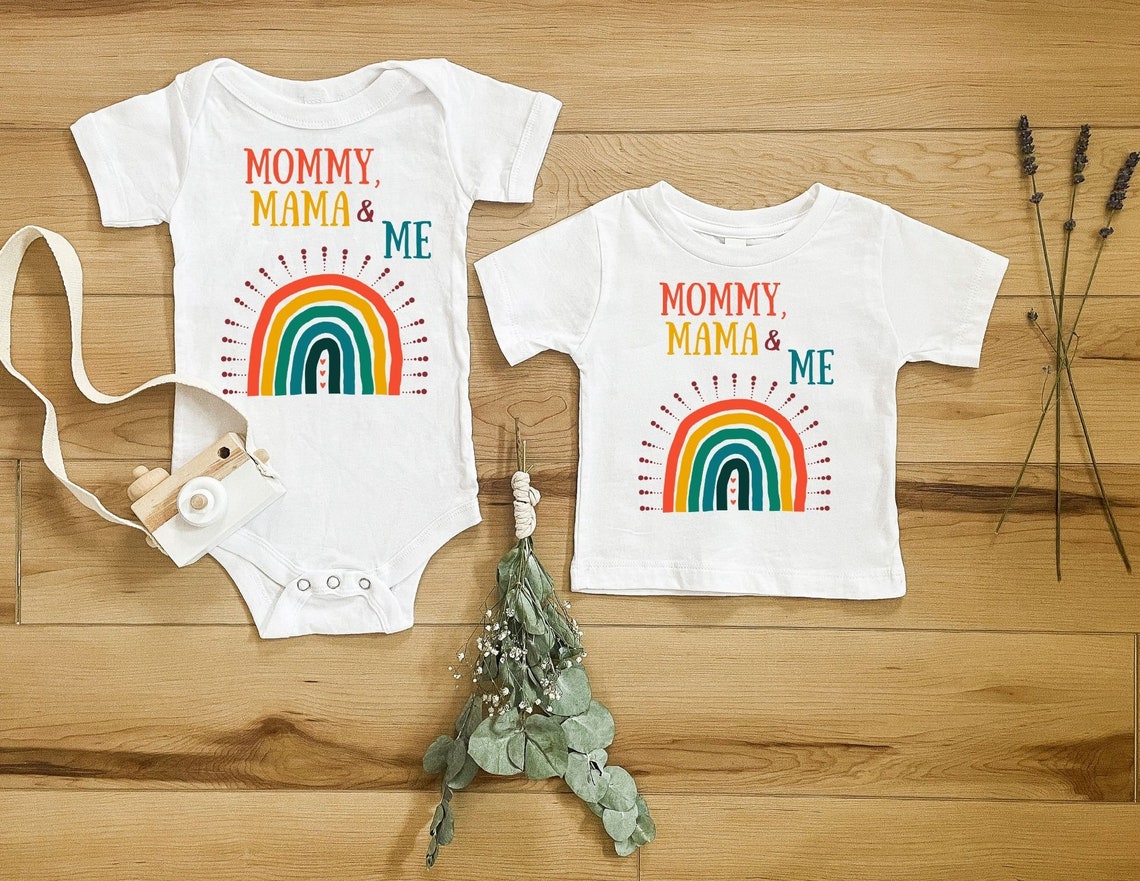 Mommy Mama and Me Family Matching Pride Tee Shirts | Etsy