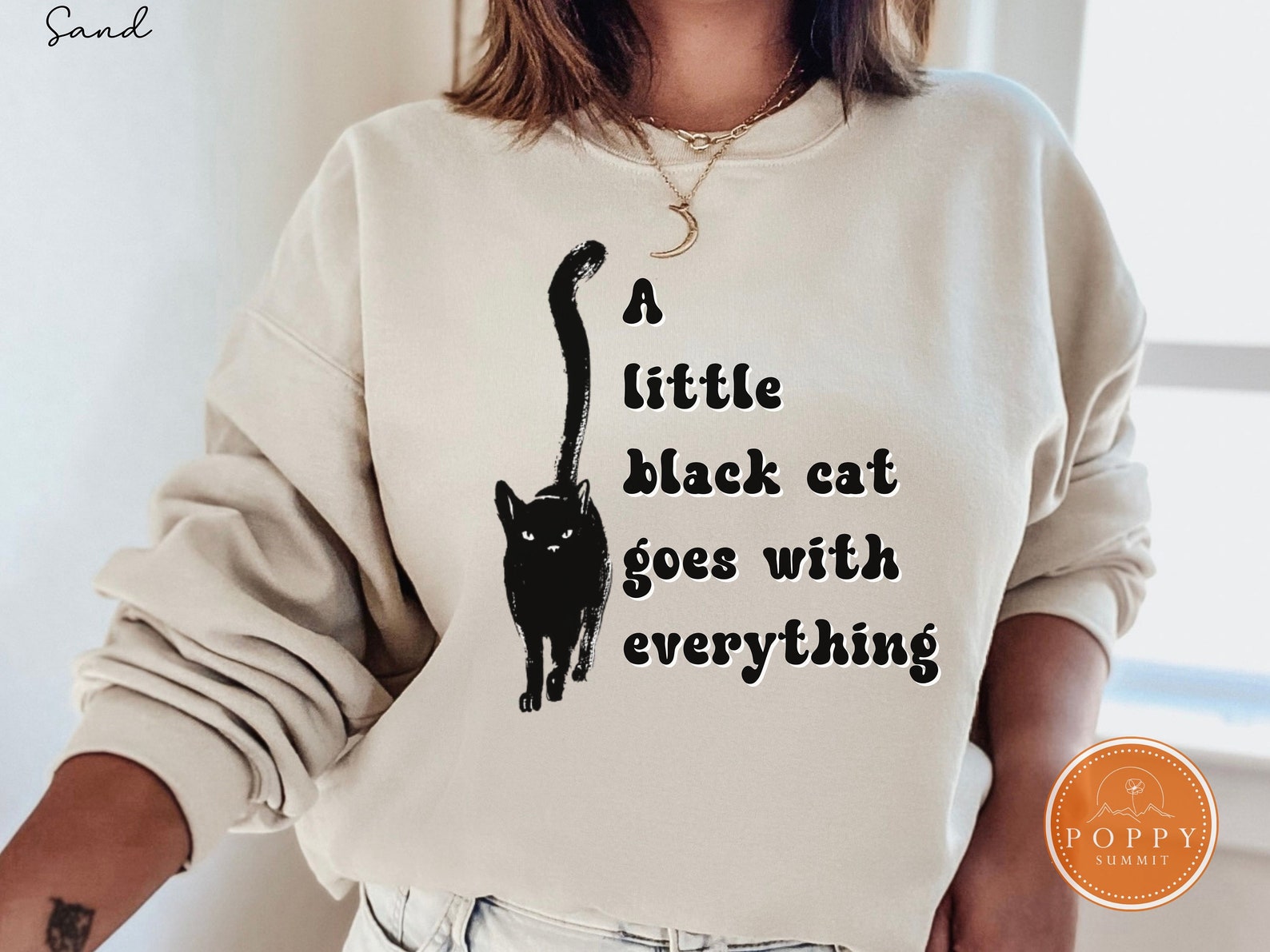 Funny Black Cat Sweatshirt, Halloween Cat Owner Gift - Etsy