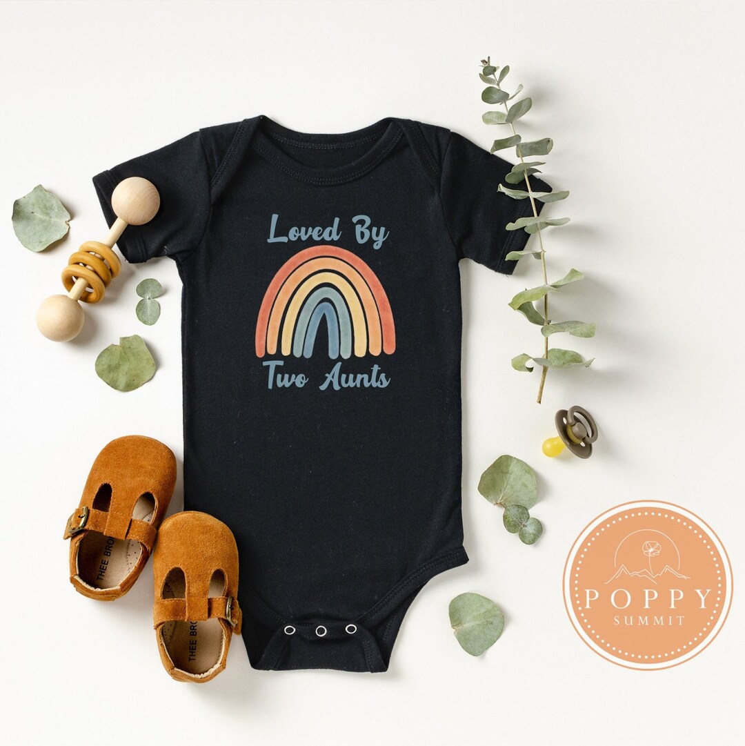 Loved by Two Aunts Baby One Piece | Pregnancy Announcement | Two ...