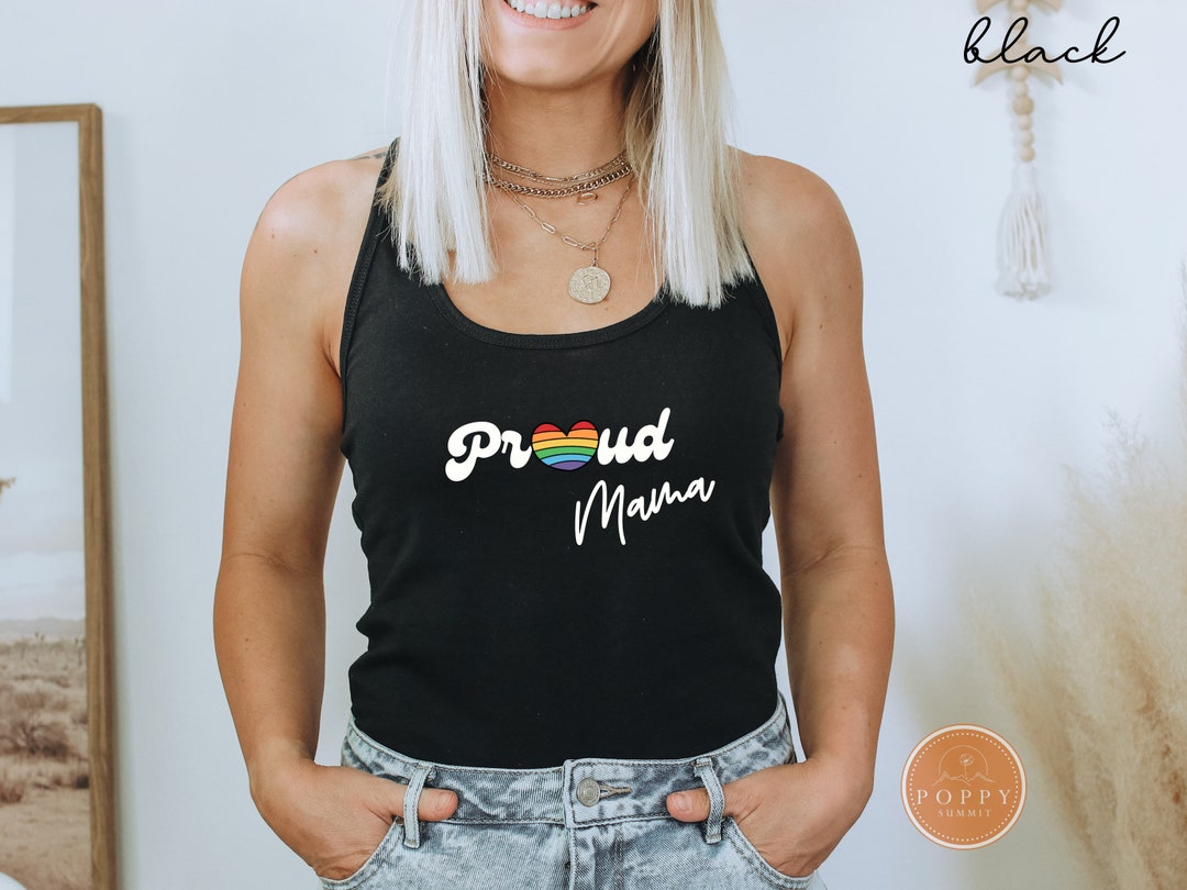 Proud Mama Rainbow LGBTQ Tank Top for Mothers Day Gift | LGBTQ Mom Tank ...