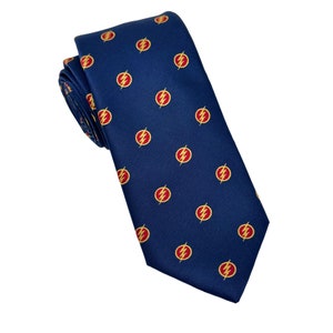 The Flash Tie DC Comics Superhero Navy Necktie - Etsy
