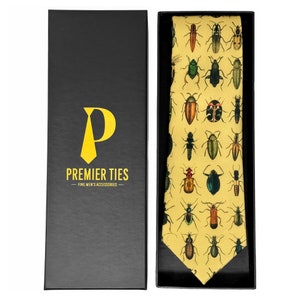Colourful Bugs Tie: Vibrant Insects on Rich Gold Necktie - Etsy