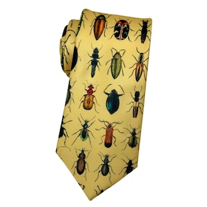 Colourful Bugs Tie: Vibrant Insects on Rich Gold Necktie - Etsy