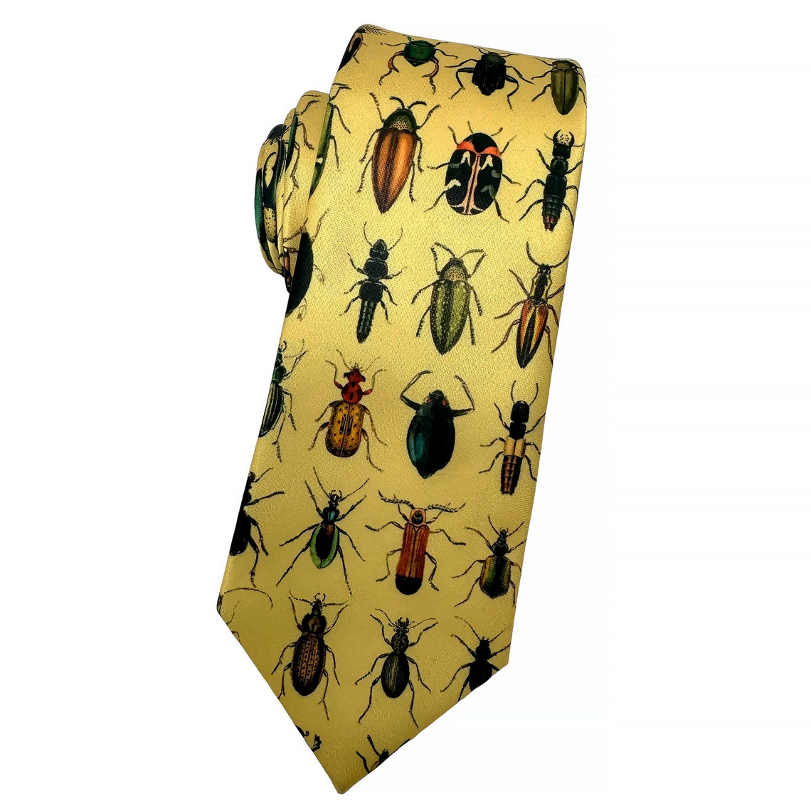 Colourful Bugs Tie: Vibrant Insects on Rich Gold Necktie - Etsy