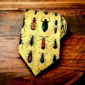 Colourful Bugs Tie: Vibrant Insects on Rich Gold Necktie - Etsy