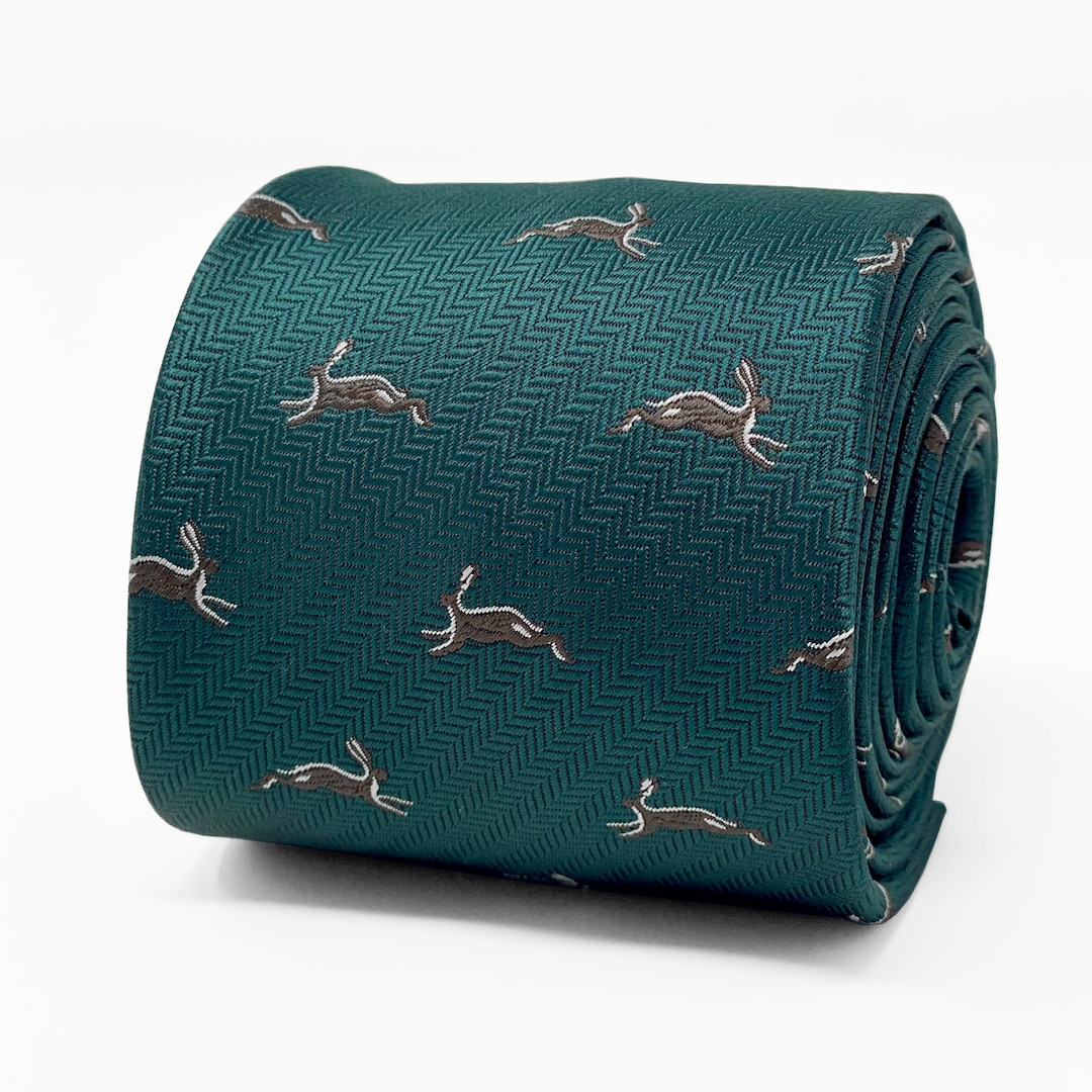 The Wild Hare Tie | Rabbit Bunny Animal Novelty Green Necktie - Etsy