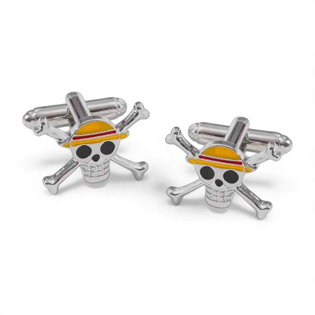 ONE P!ECE Straw Hat Pirate Skull Cufflinks With Gift Box - Etsy