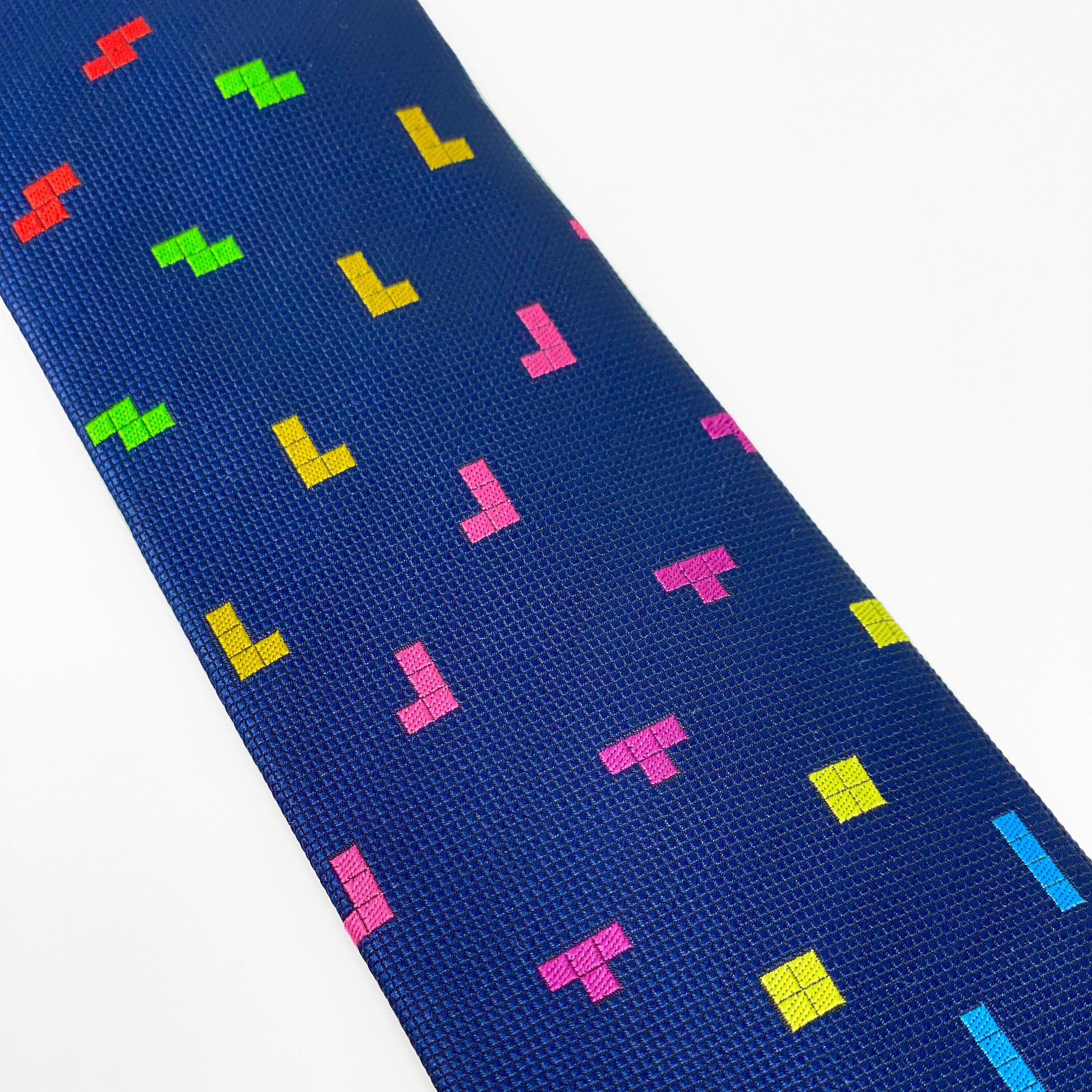 Tetris Tie Geometric Navy Tie Retro Video Game Necktie - Etsy UK