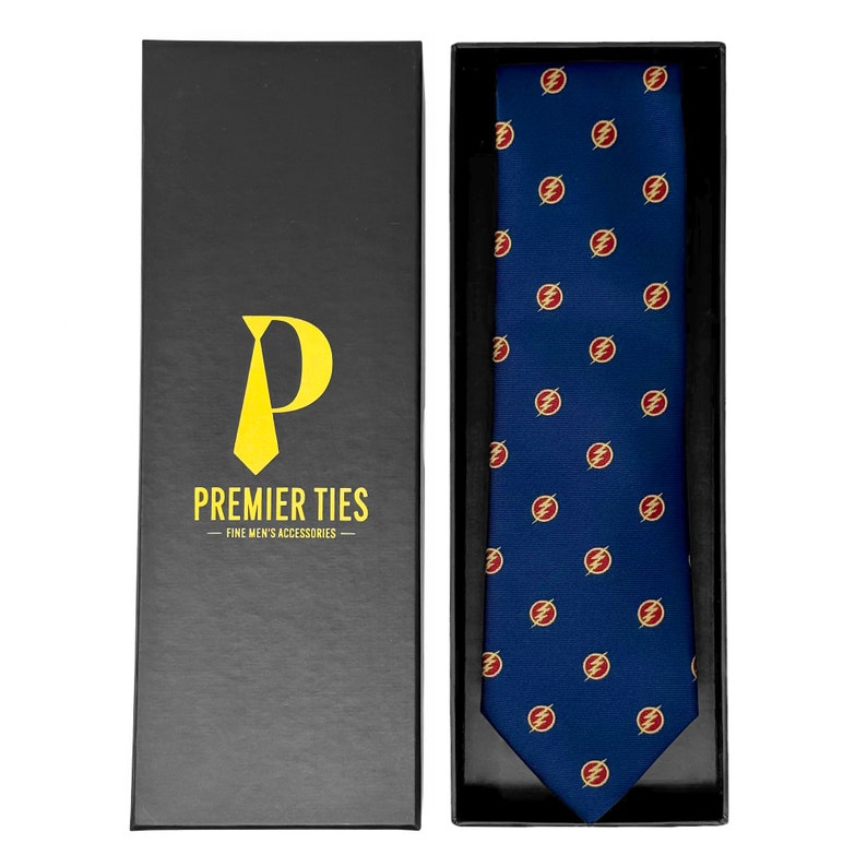 The Flash Tie DC Comics Superhero Navy Necktie - Etsy
