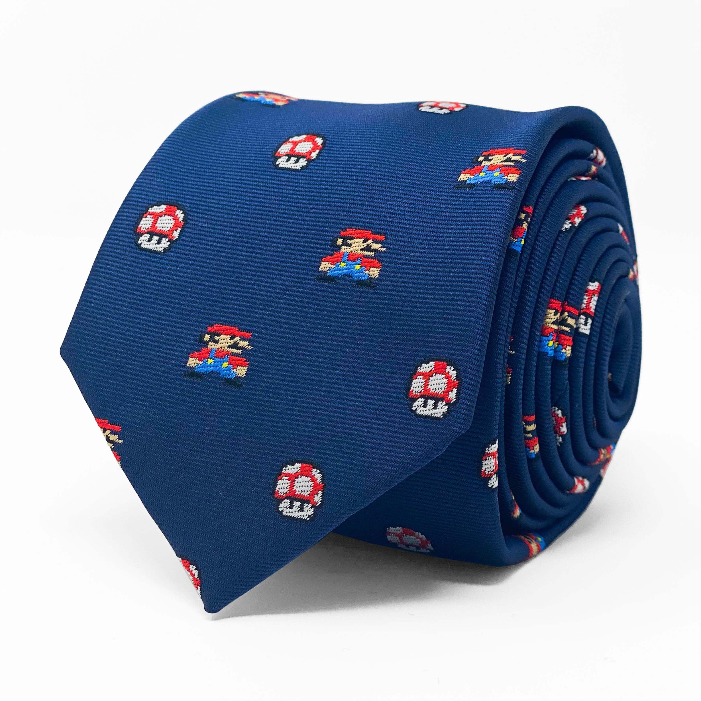 Mario & Magic Mushroom Tie 'mario Bros.' Themed Navy - Etsy Australia