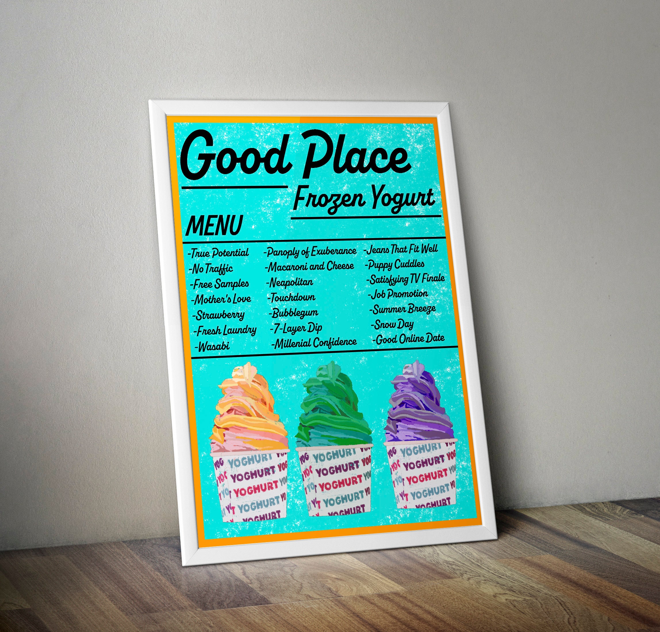 Good Place Frozen Yogurt Poster| the Good Place| PNG - Etsy