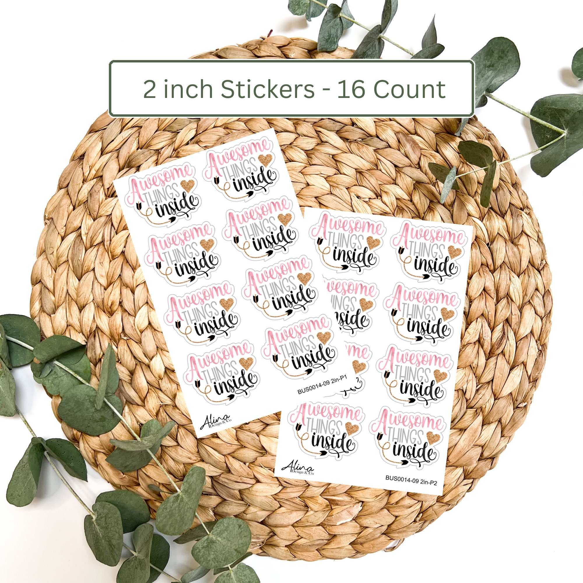 Awesome Things Inside Stickers Pink and Black Stickers Small Business ...
