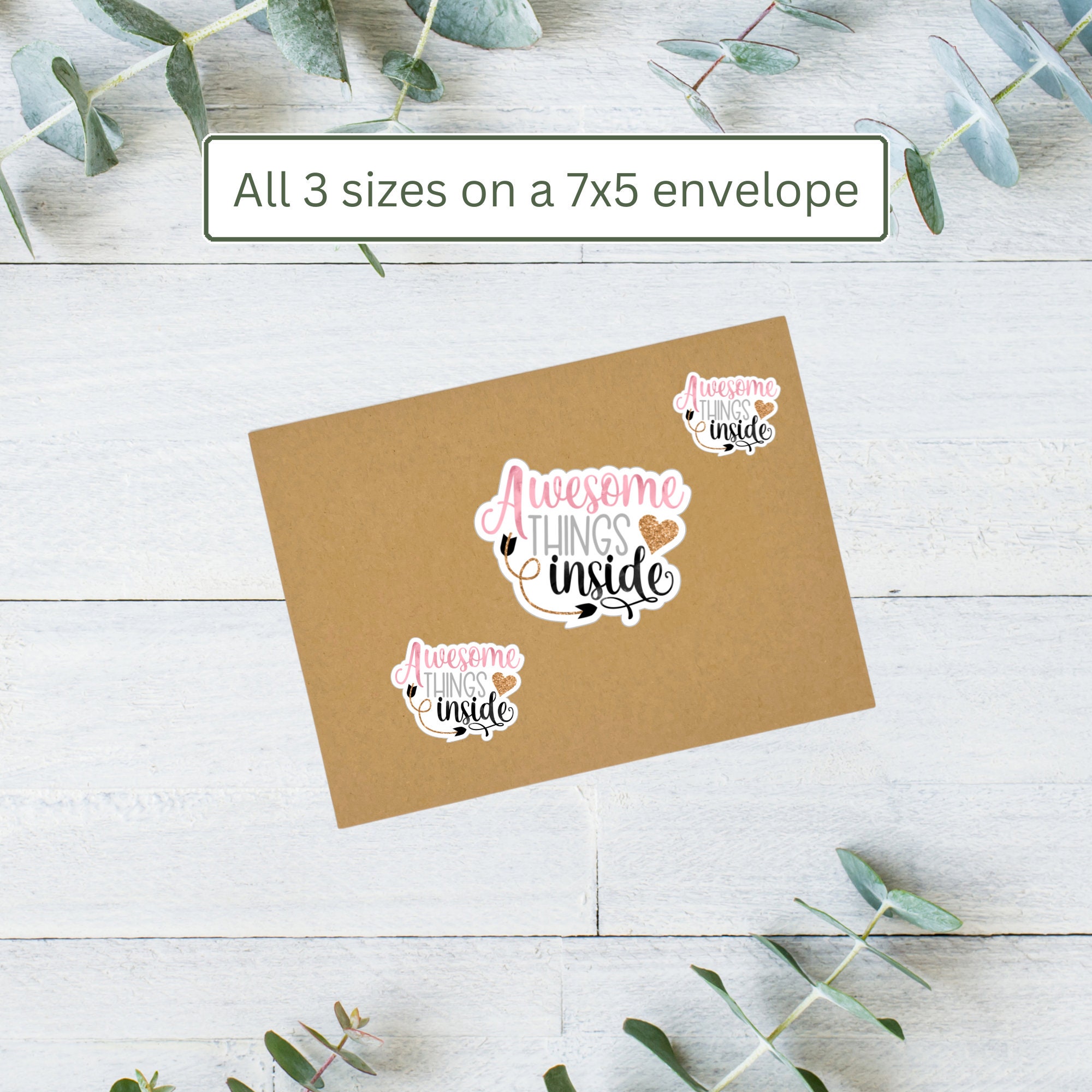 Awesome Things Inside Stickers Pink and Black Stickers Small Business ...